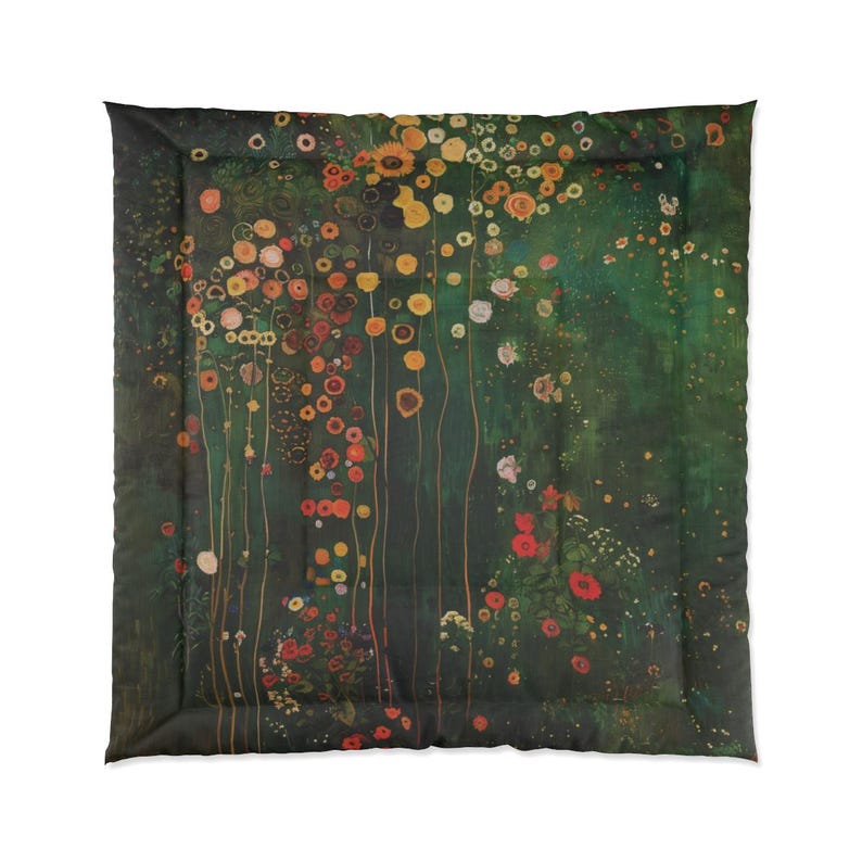 Gustav Klimt Inspired Bedspread, Lightweight Botanical Summer Bed ...