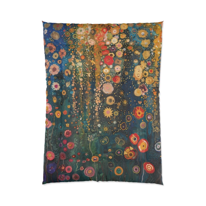 Gustav Klimt Inspired Bedspread, Lightweight Botanical Summer Bed ...