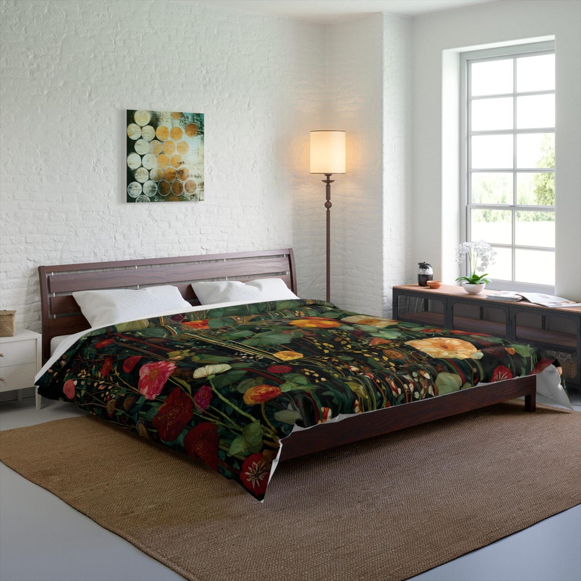 Gustav Klimt Inspired Bedspread, Lightweight Botanical Summer Bed ...