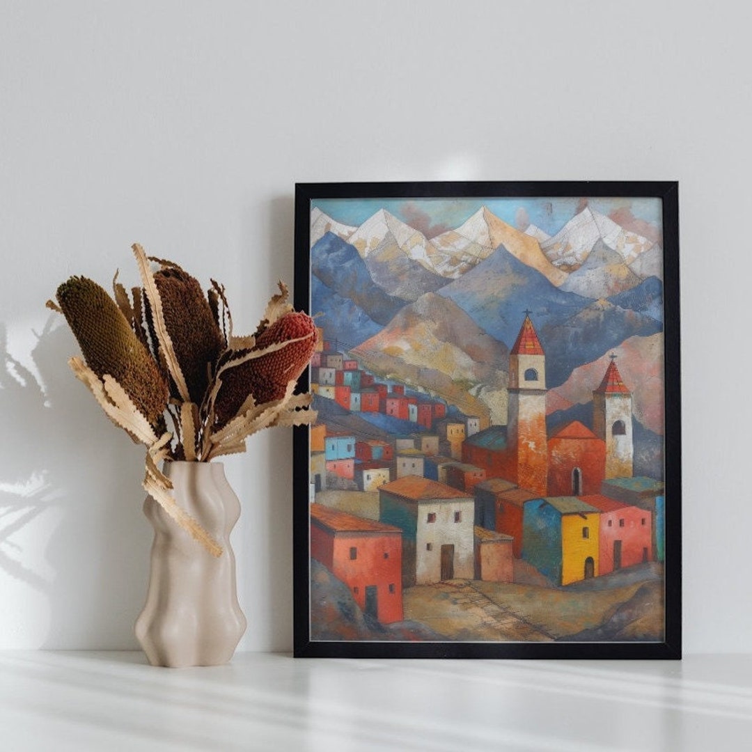 Vintage Chile Wall Art Painting, Instant Digital Download, Scenic ...