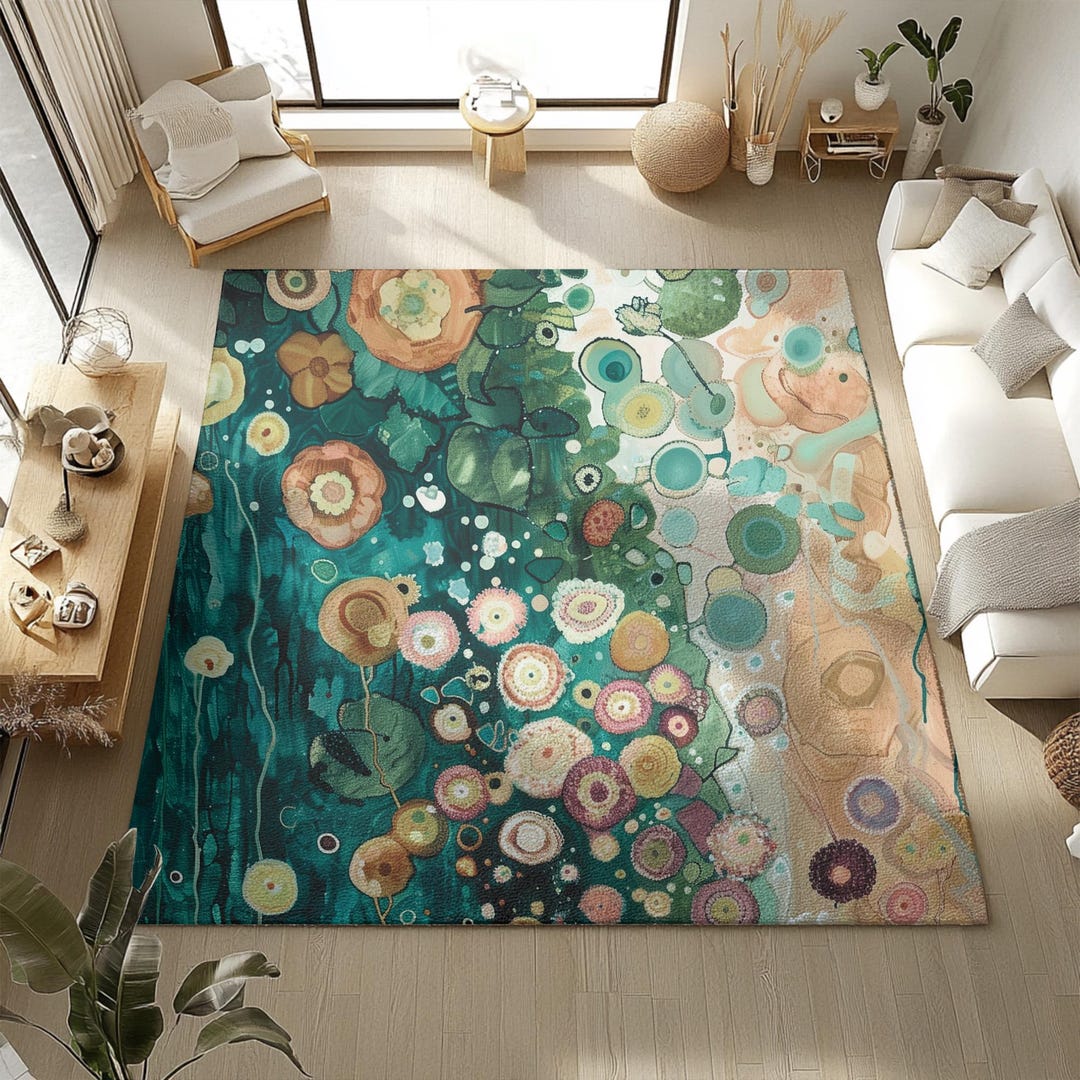 Gustav Klimt Inspired Area Rug, Funky, Colorful, & Unique Area Rugs ...
