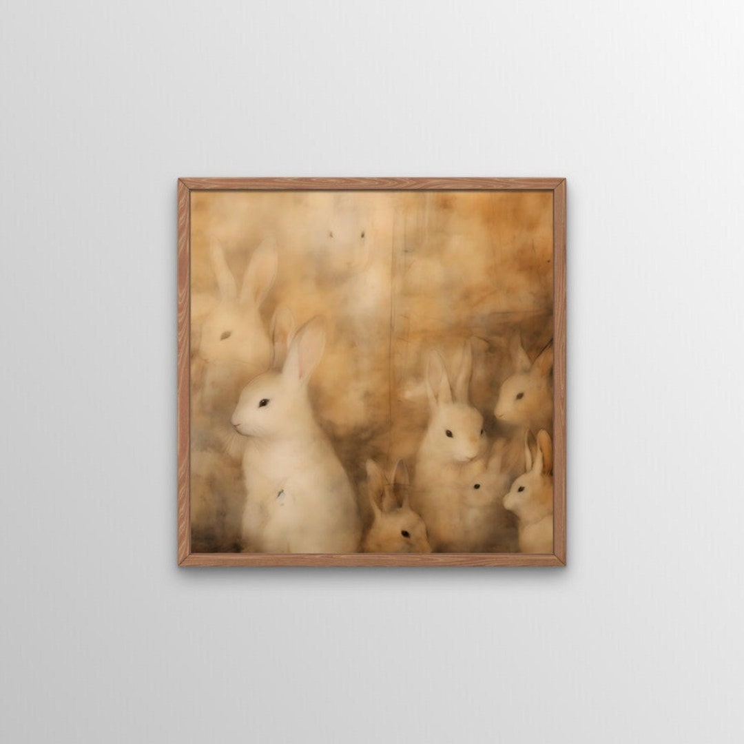 Fuzzy Bunnies, Digital Download, Elegant Printable Wall Art, Farmhouse ...