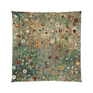 Gustav Klimt Inspired Bedspread, Botanical Summer Lightweight Bed ...