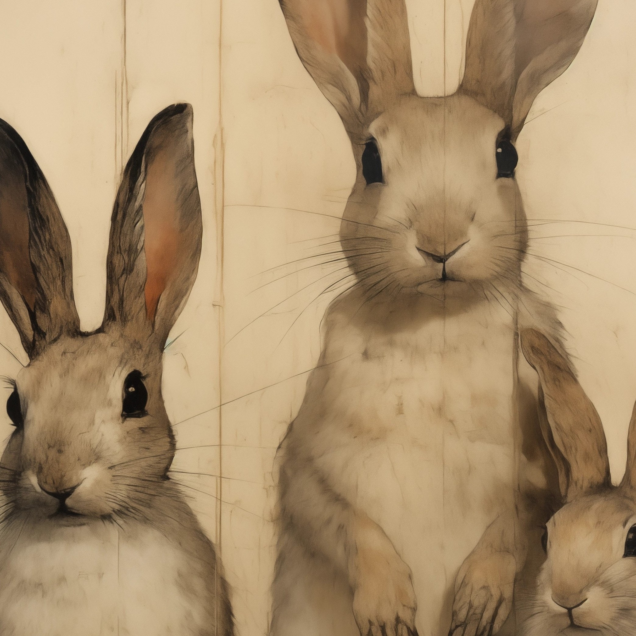 Rabbit Family Wall Art, Digital Print, Elegant Printable Wall Art ...
