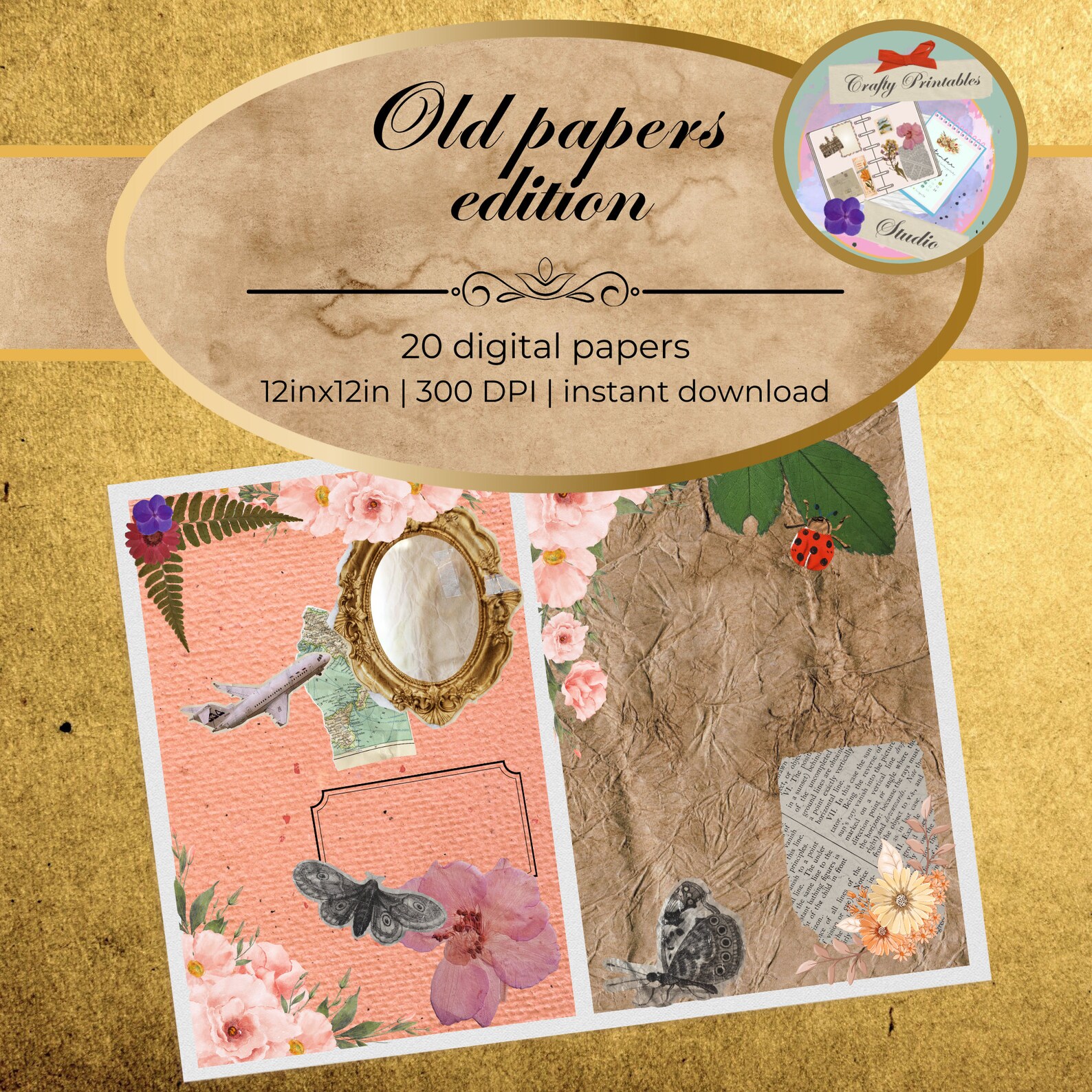 Textured Digital Paper Old Paper | Vintage Paper, Old Paper, Printable ...