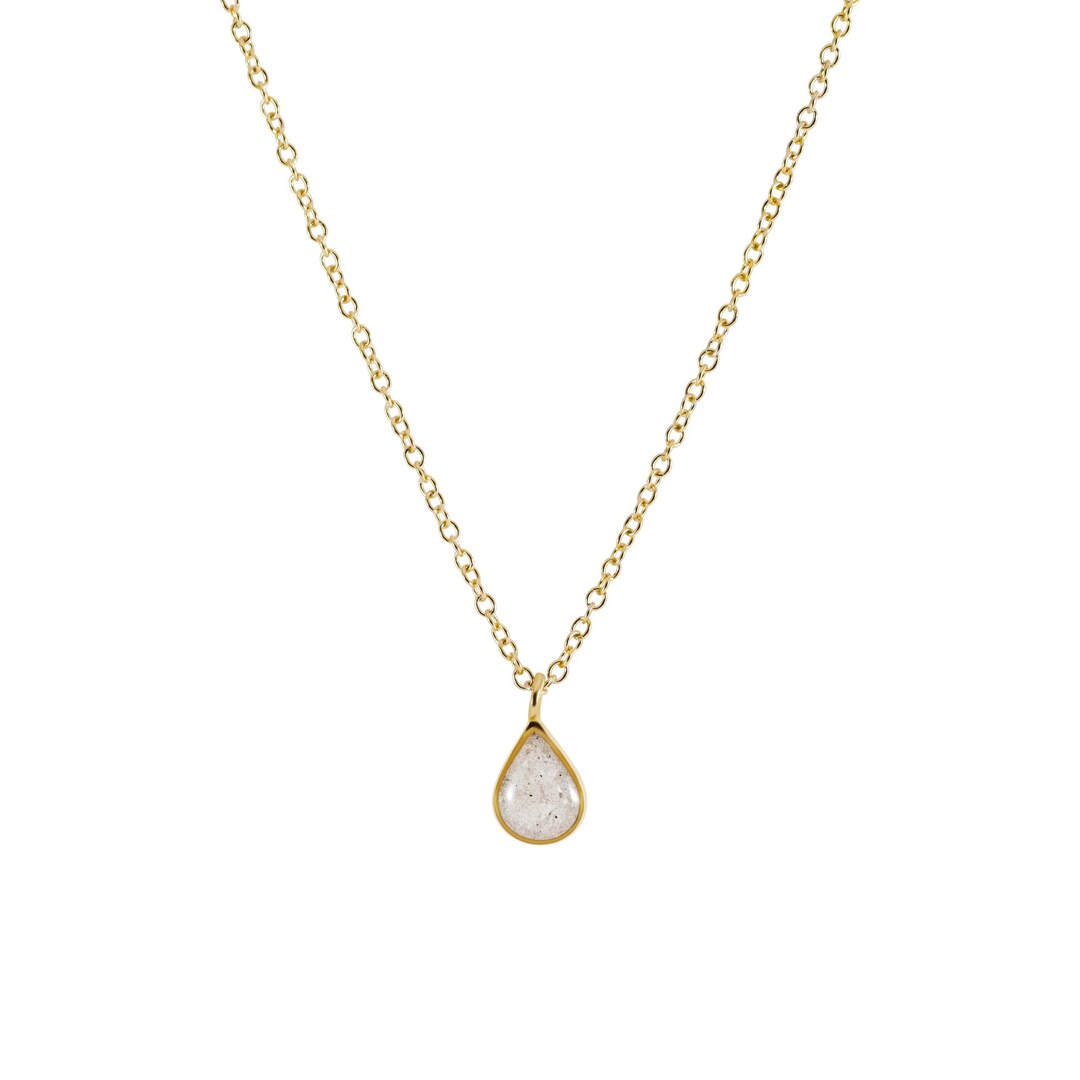 Dainty Beach Sand Teardrop Necklace - Gold - Florida Beach Sand Jewelry ...