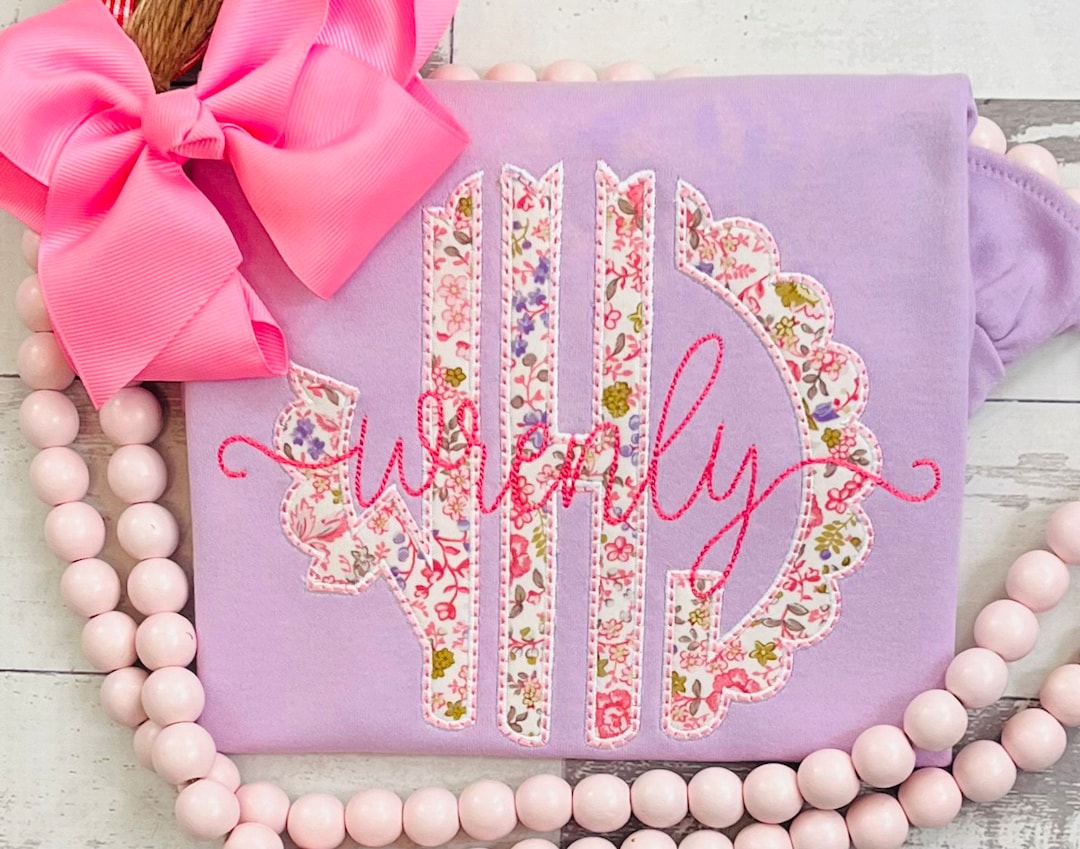 Girls Monogram Applique Shirt Personalized Shirt Little Girls Monogram ...
