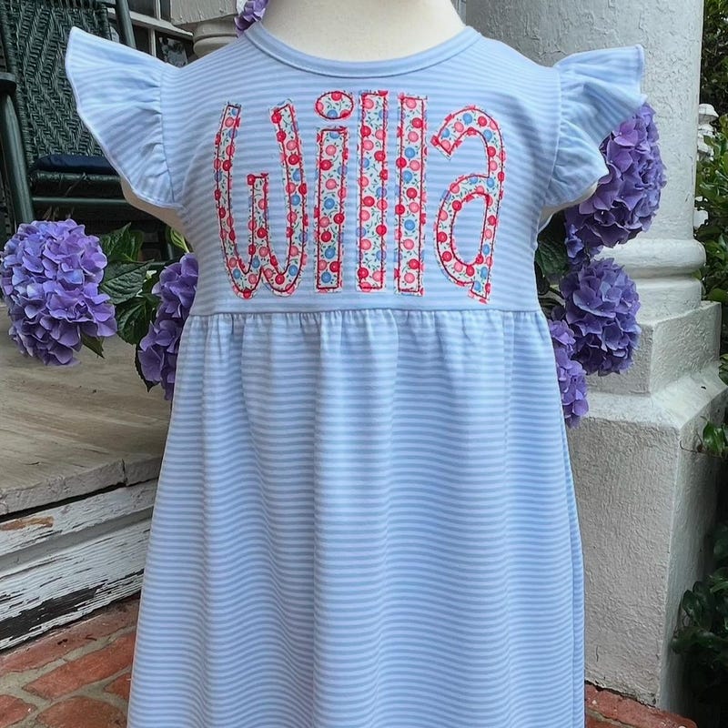 Girls Applique Dress - Etsy