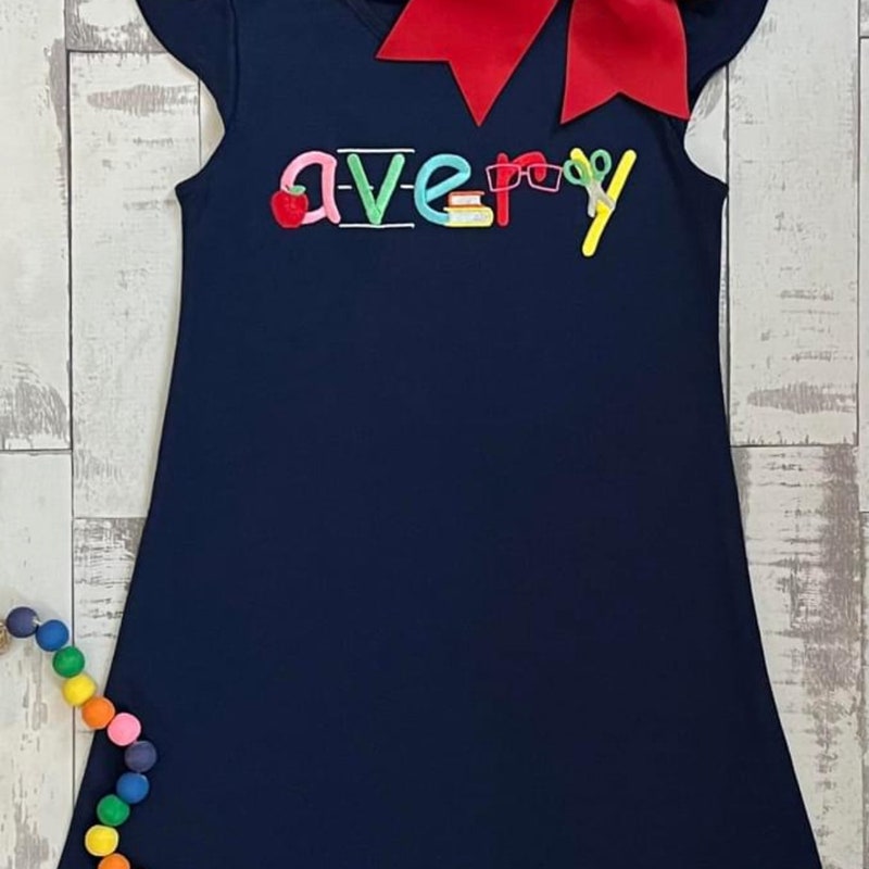 Girls Monogram Dress - Etsy