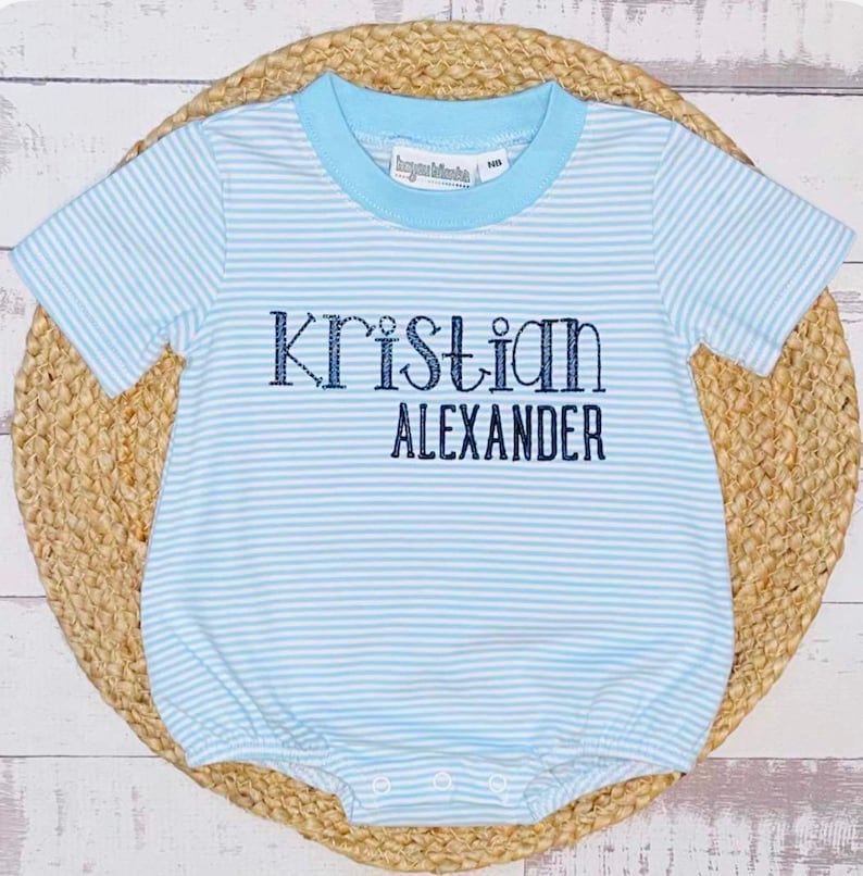 Baby Boy Monogram Bubble, Monogram Summer Bubble, Infant Boy Summer ...