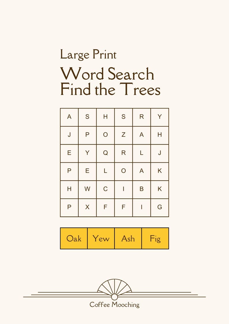 10 Easy Simple Mini Word Search Puzzles for Dementia Large Print Giant ...