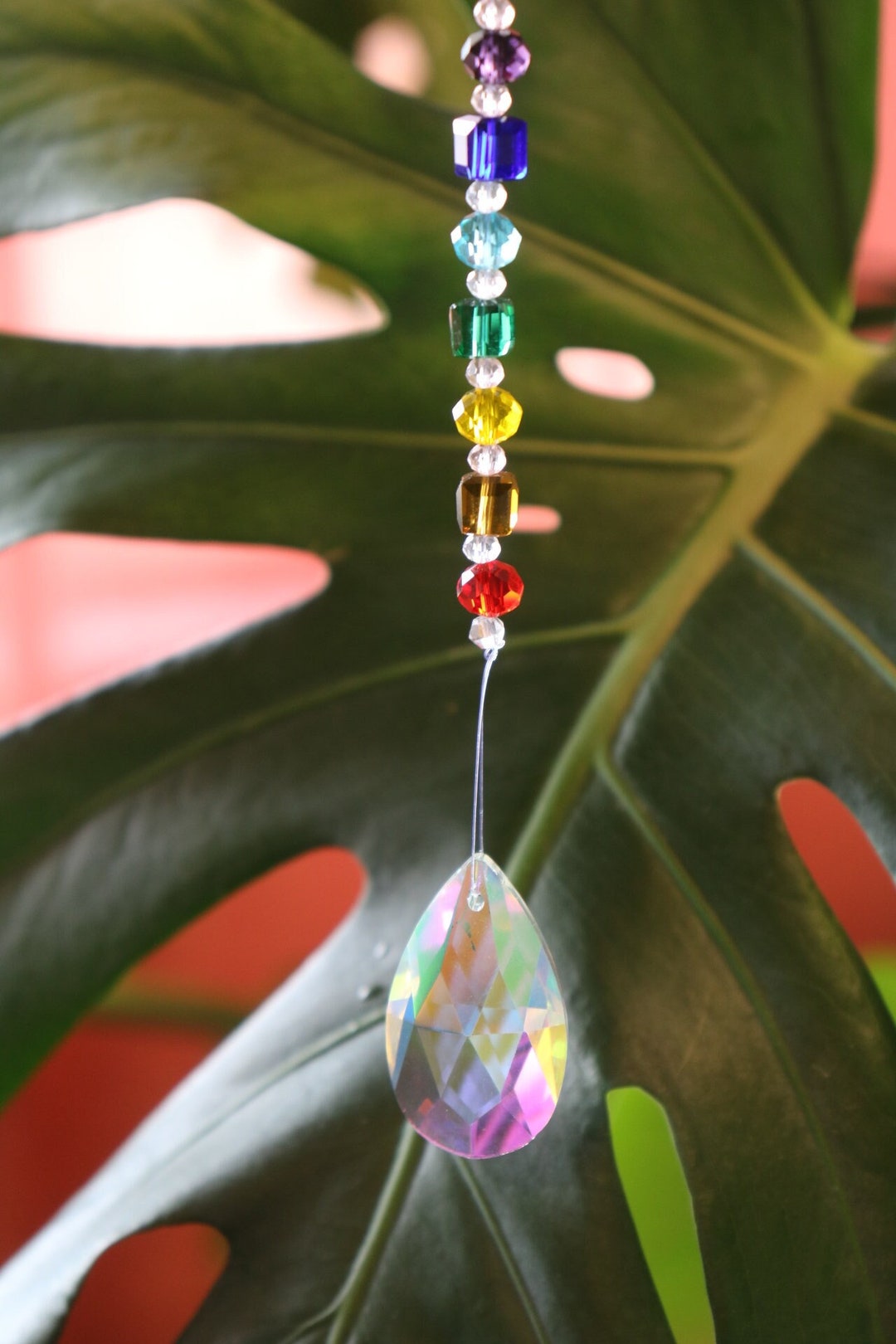 Rainbow Suncatcher, Sunburst Treasure, Window Decor, Garden Art ...