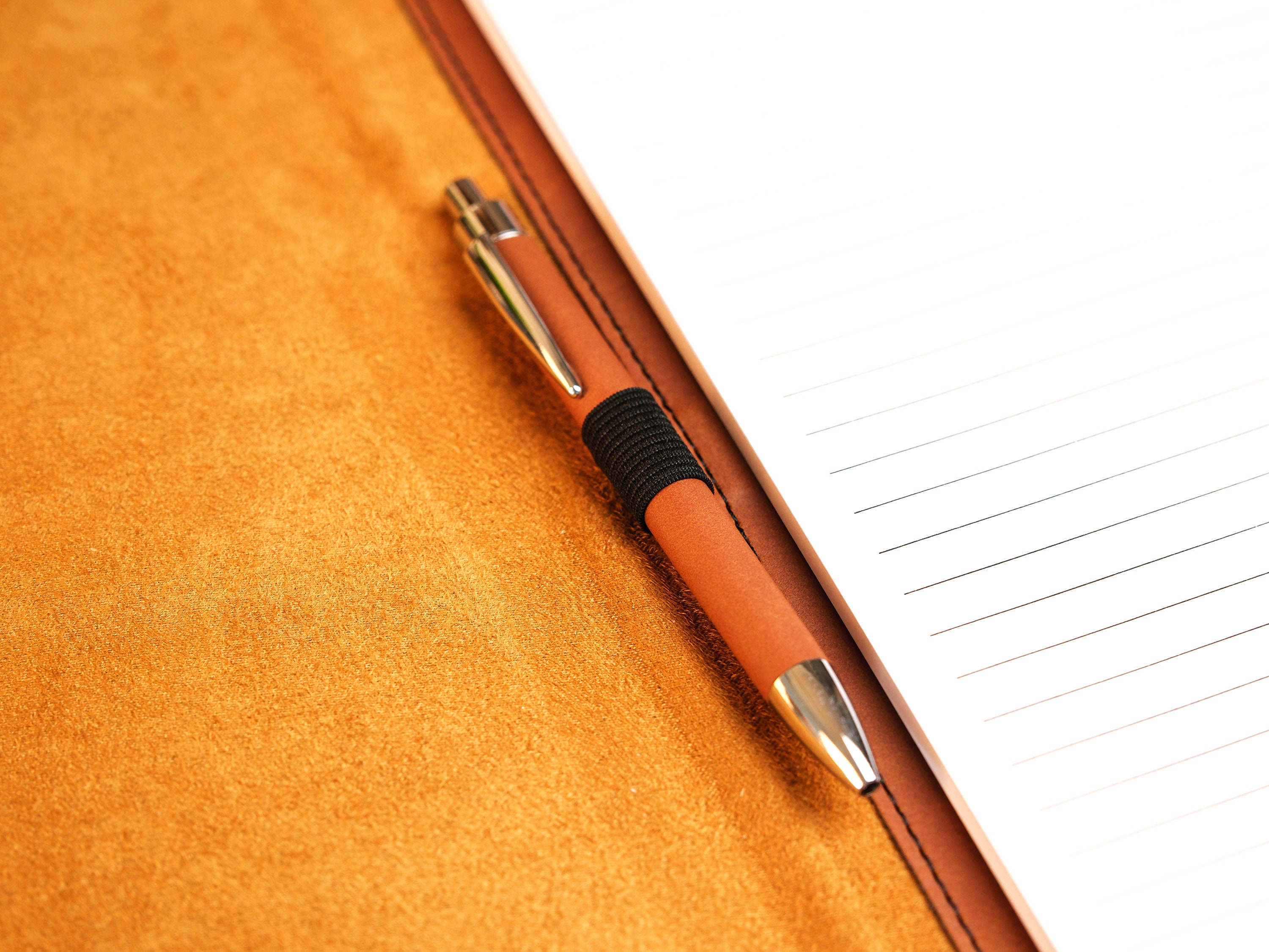 Personalized Leather Portfolio With Zipper, Refillable Portfolio ...