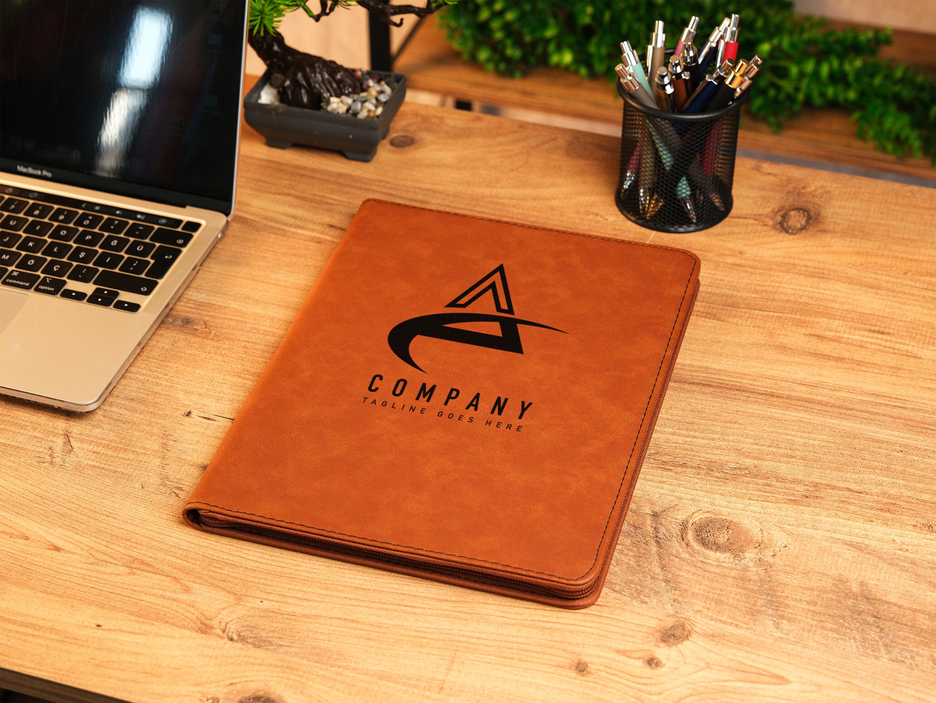 Custom Company Logo Portfolio With Zipper, Refillable Portfolio, Custom ...