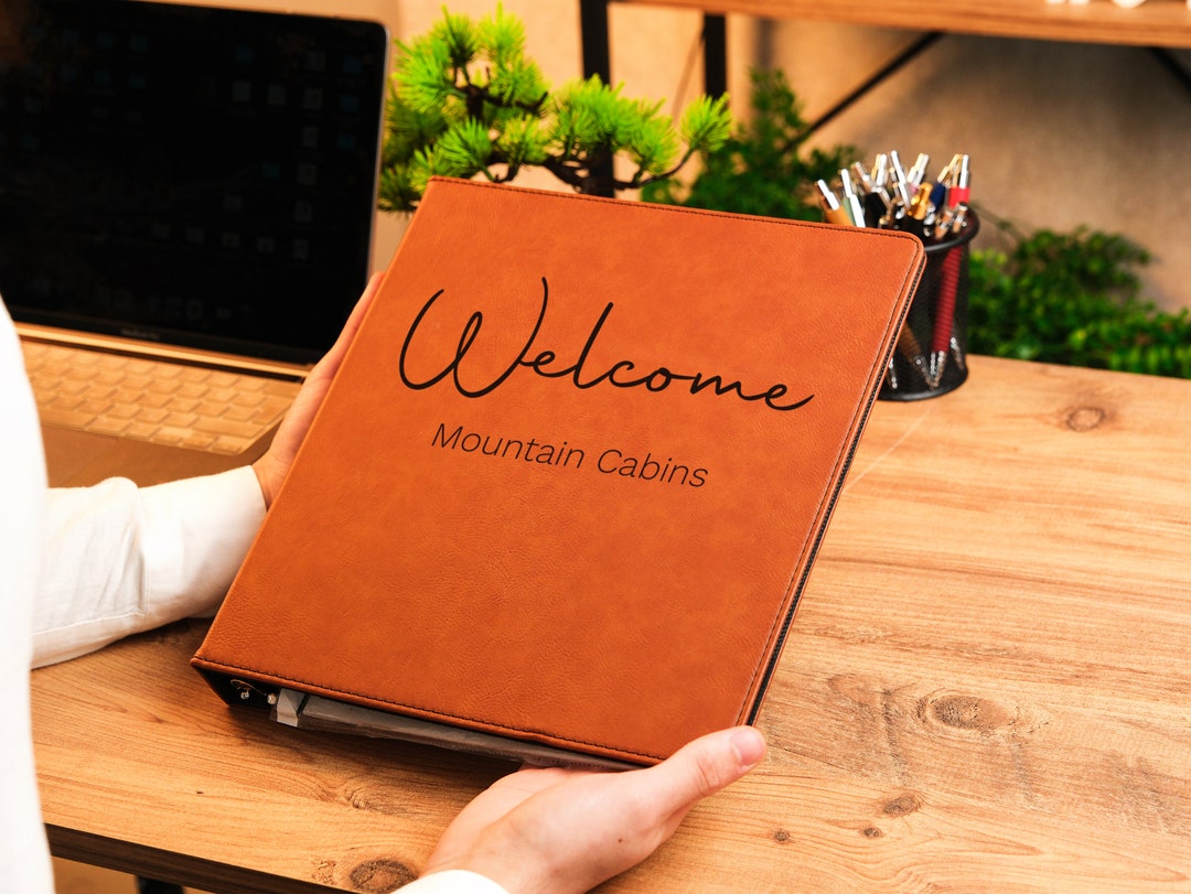 Custom Welcome Design Binder, Leather Binder, Welcome Design Binder, 3 ...