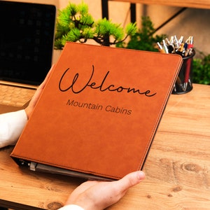 Custom Welcome Design Binder, Leather Binder, Welcome Design Binder, 3 ...