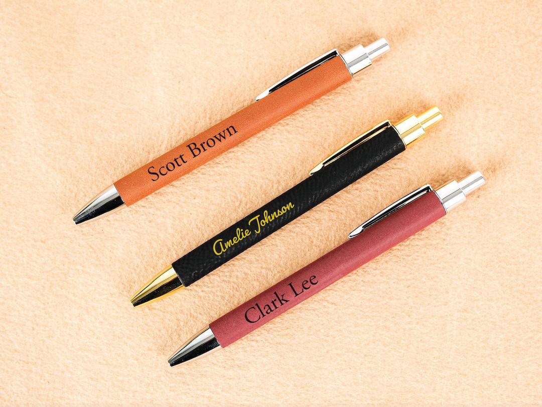 Custom Leather Pen, Personalized Leather Pen, Engraved Leather Pen With ...