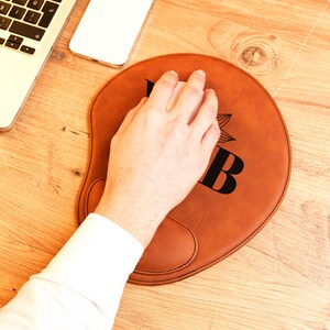 Custom Company Logo Mousepad, Leather Mousepad, Mousepad With Wrist ...