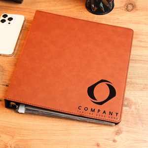 Custom Company Logo Binder, Personalized Binder, Leather Binder, 3-ring ...