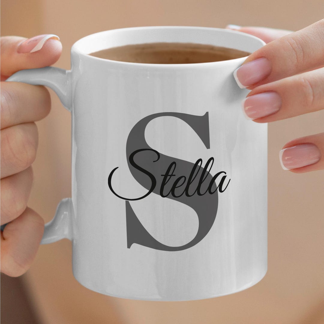 Personalized Monogram Mug, Custom Letter Coffee Mug, Valentines ...