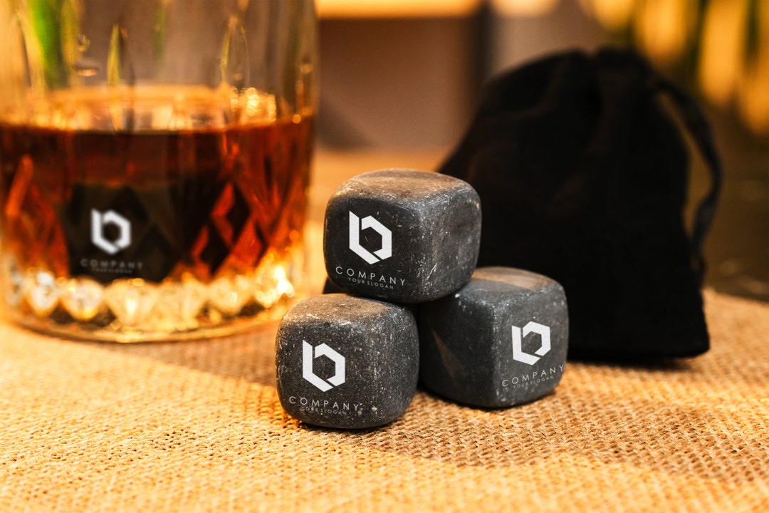 Company Logo Whiskey Stone, Custom Whiskey Stone Set, Whiskey Cooling ...