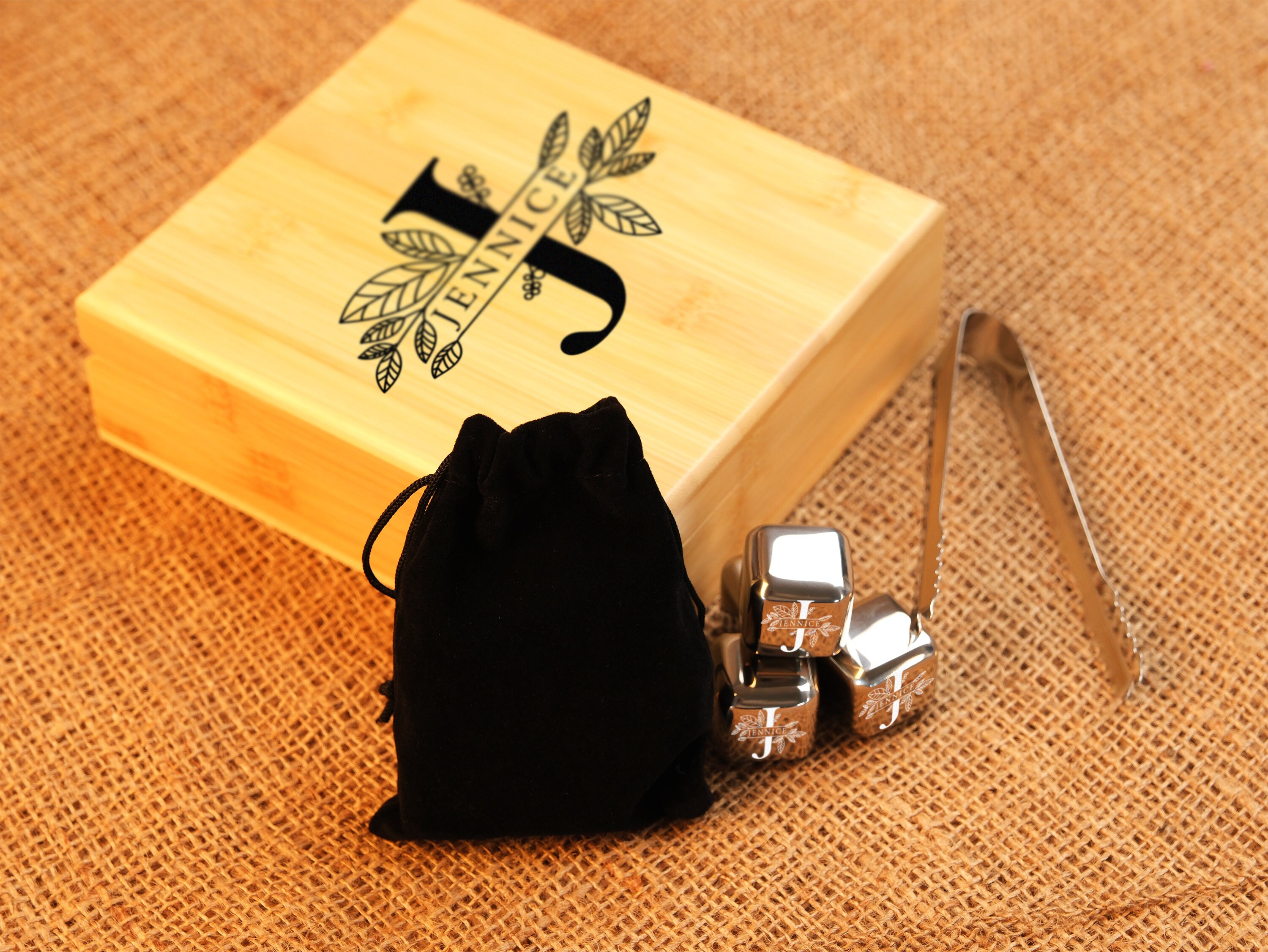 Personalized Whiskey Stone, Custom Whiskey Stone Set, Whiskey Cooling ...