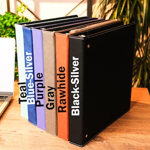 Custom Company Logo Binder, Personalized Binder, Leather Binder, 3-ring ...