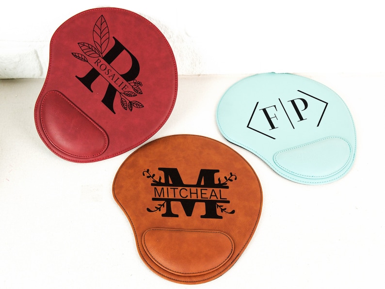 Personalized Leather Mousepad, Custom Mousepad, Leather Mousepad, Mouse ...
