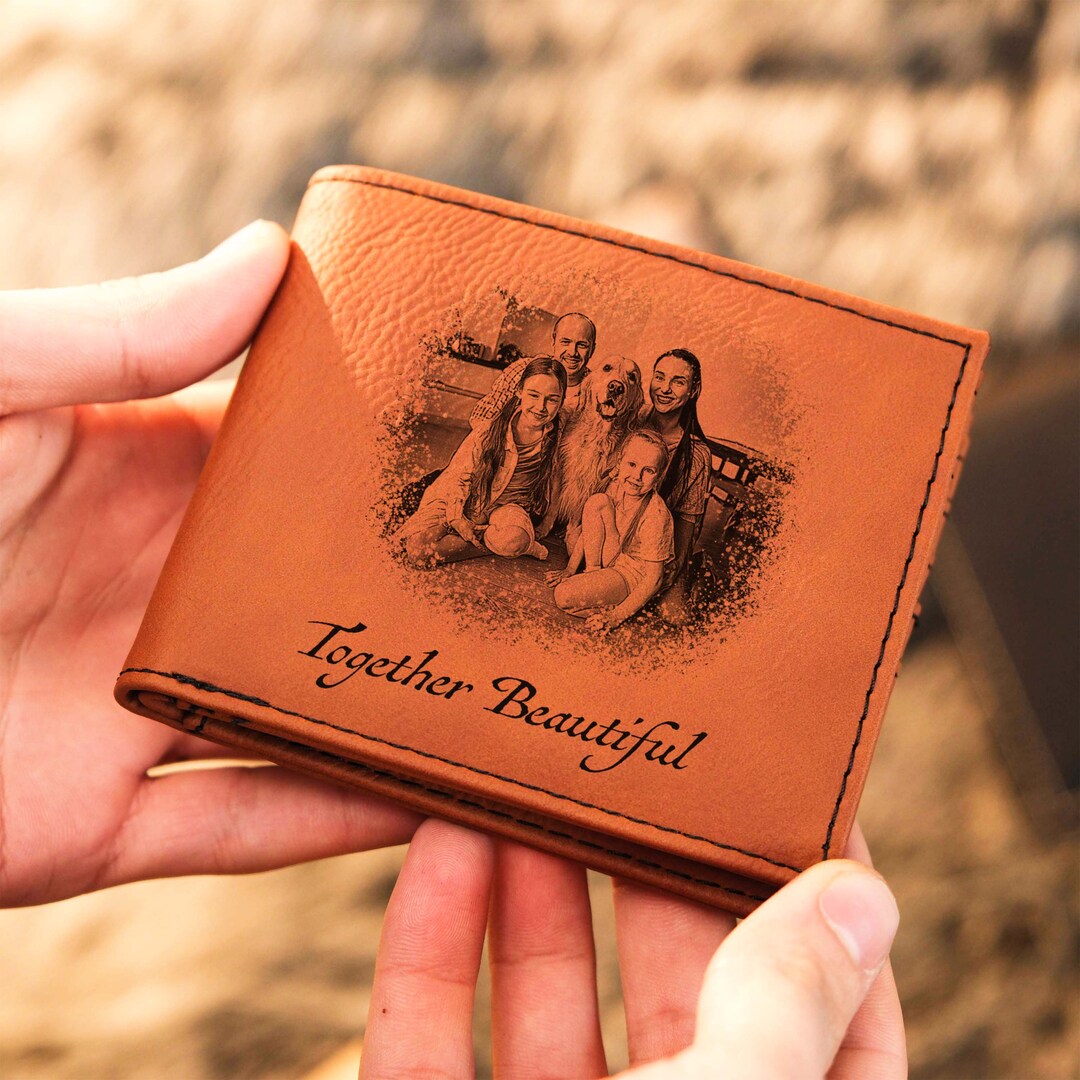 Personalized Custom Photo Wallet, Mens Wallet, Engraved Family Picture ...