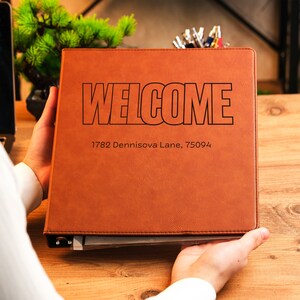 Custom Welcome Design Binder, Leather Binder, Welcome Design Binder, 3 ...