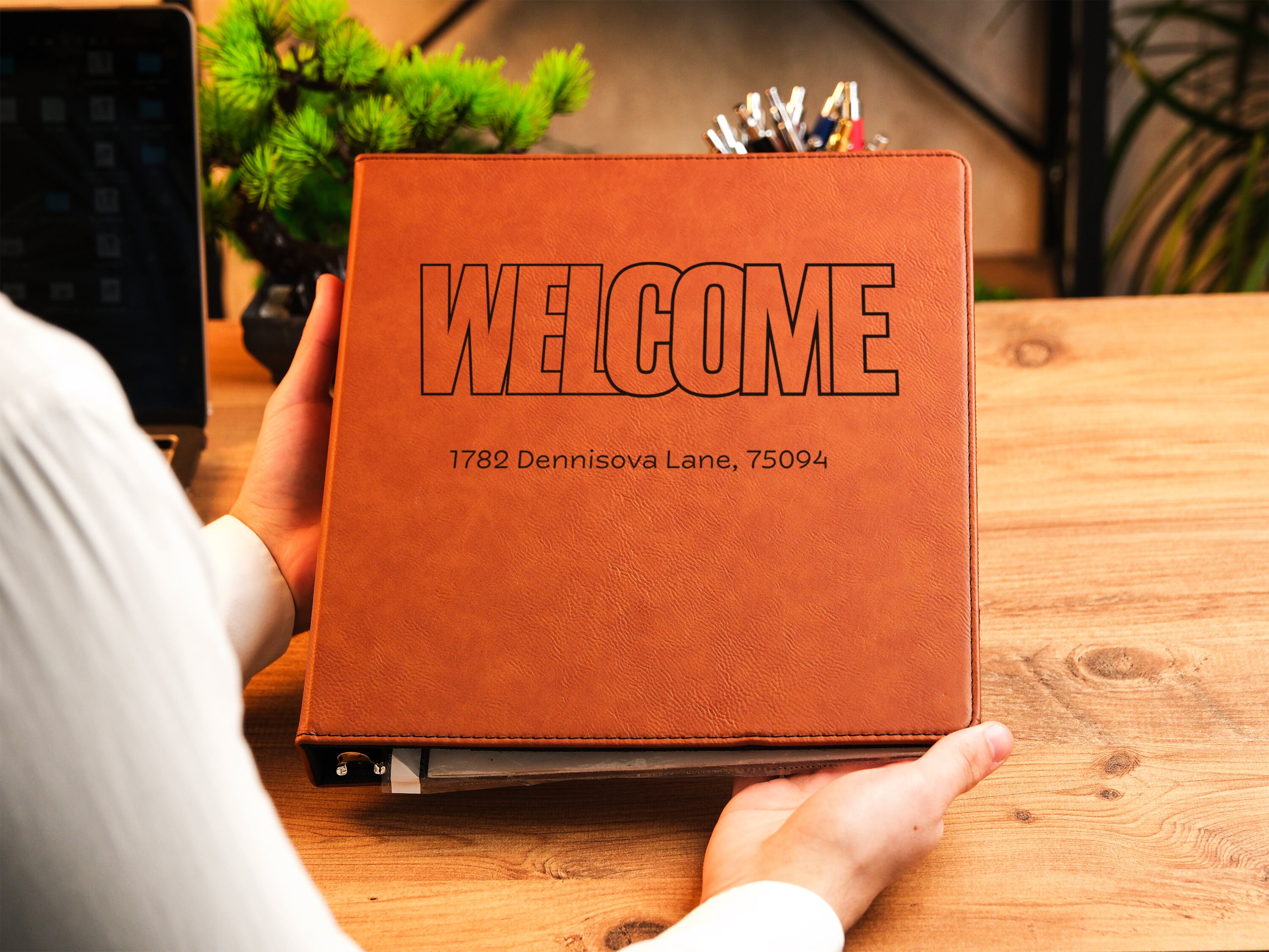 Custom Welcome Design Binder, Leather Binder, Welcome Design Binder, 3 ...