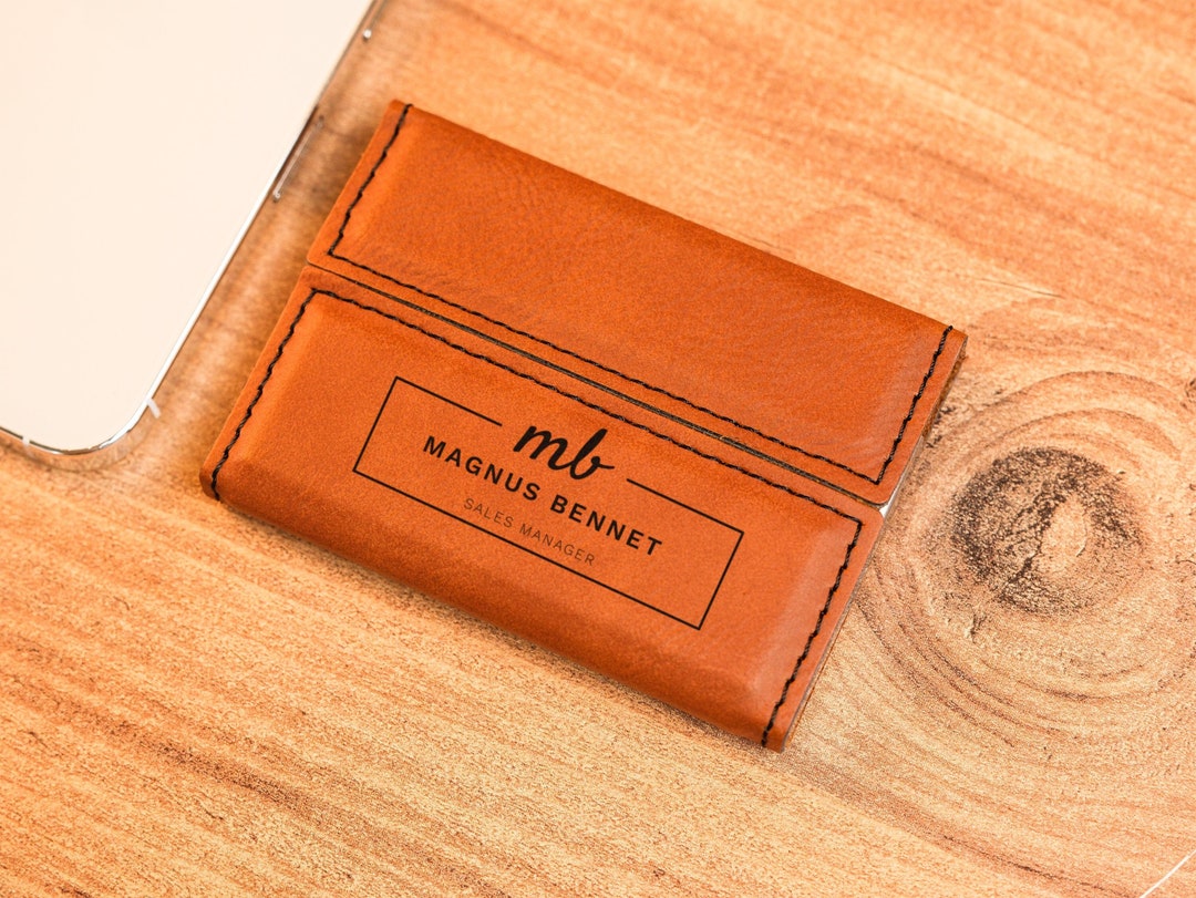Business Card Holder, Leather Card Holder, Custom Business Card Holder ...