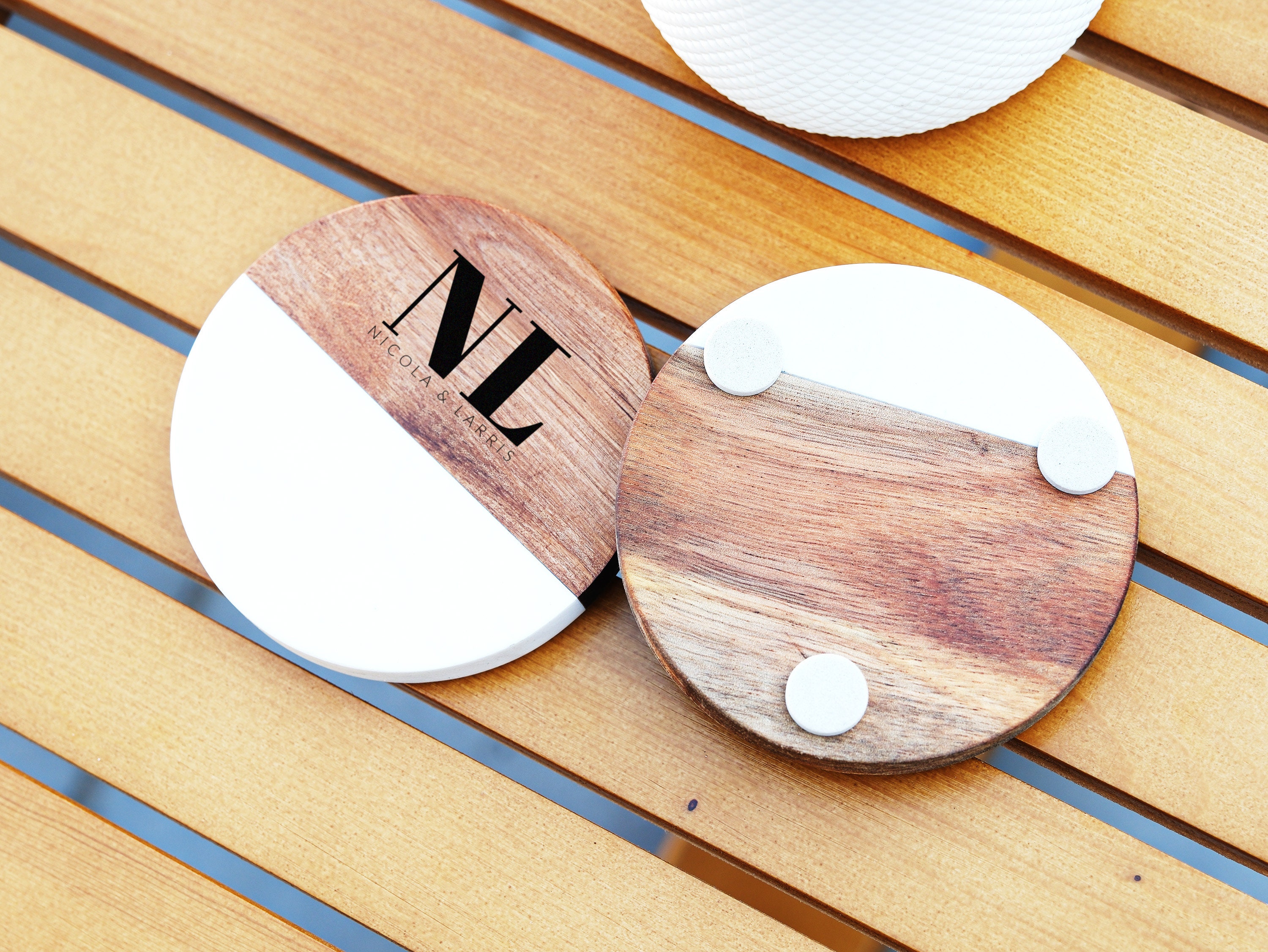 Personalized Resin Company Coaster, Logo Engraved Marble Resin Coaster ...