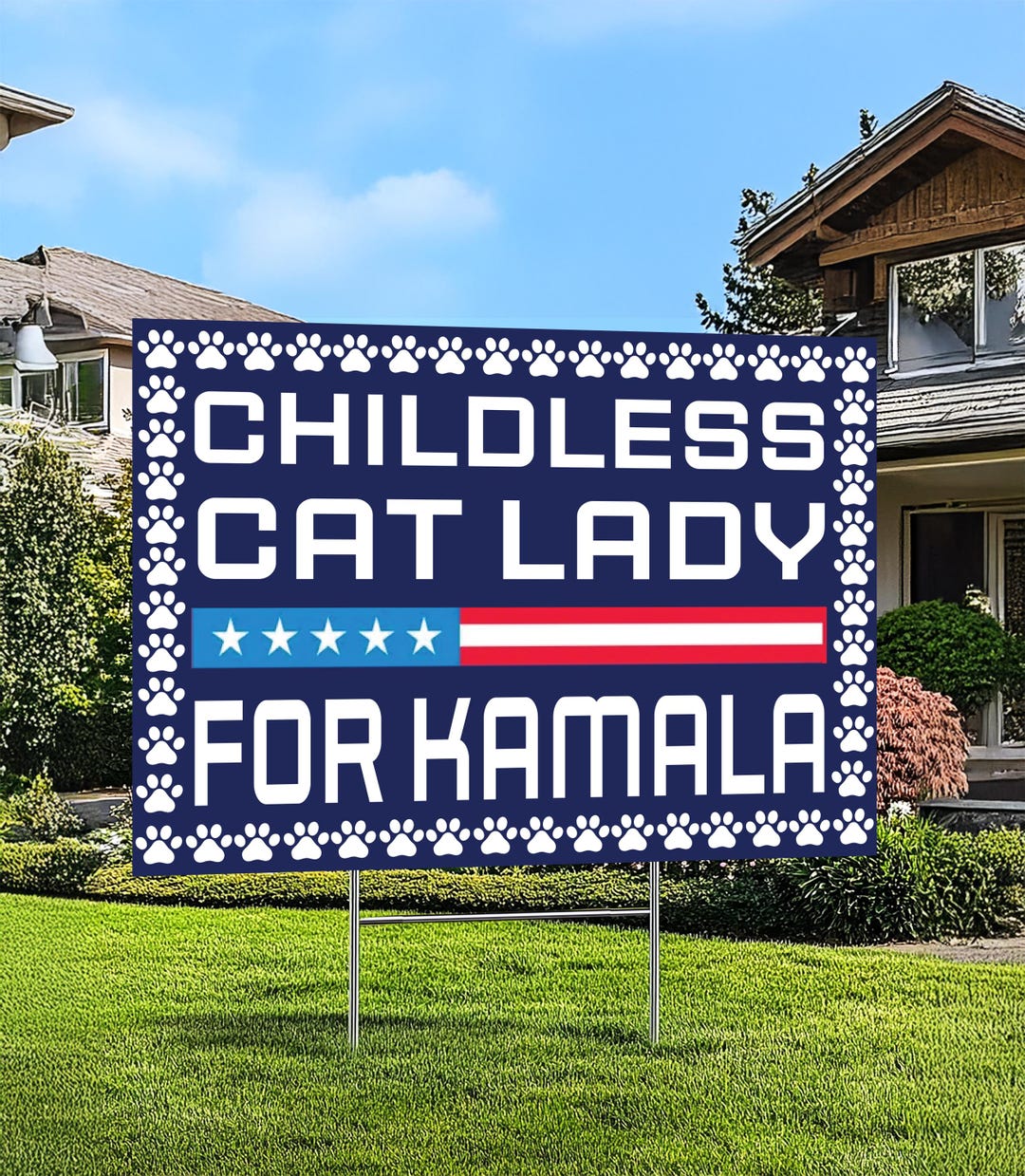Childless Cat Lady for Kamala, Cats for Harris Yard Sign, Kamala Harris ...