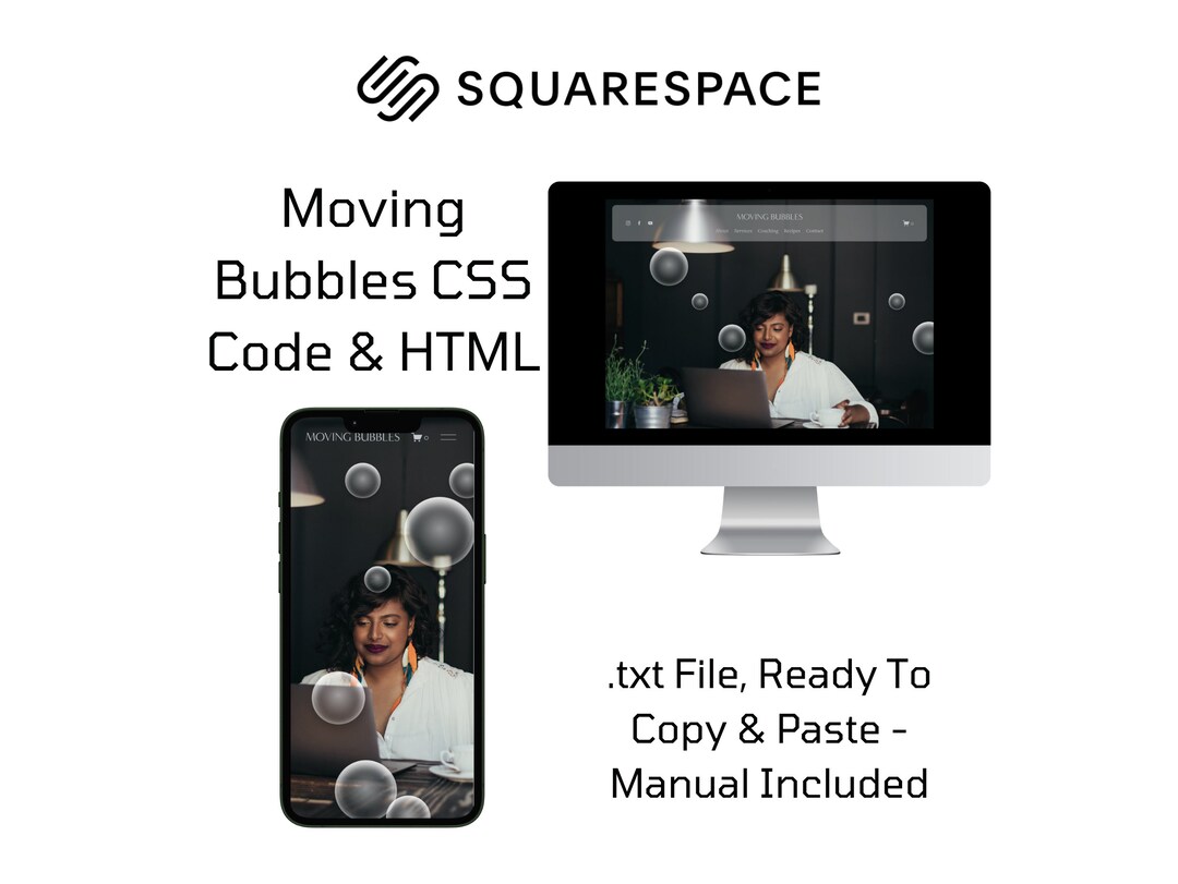 Squarespace | CSS | Moving Bubbles | Website | Design | Template | Embeddable | Custom ...