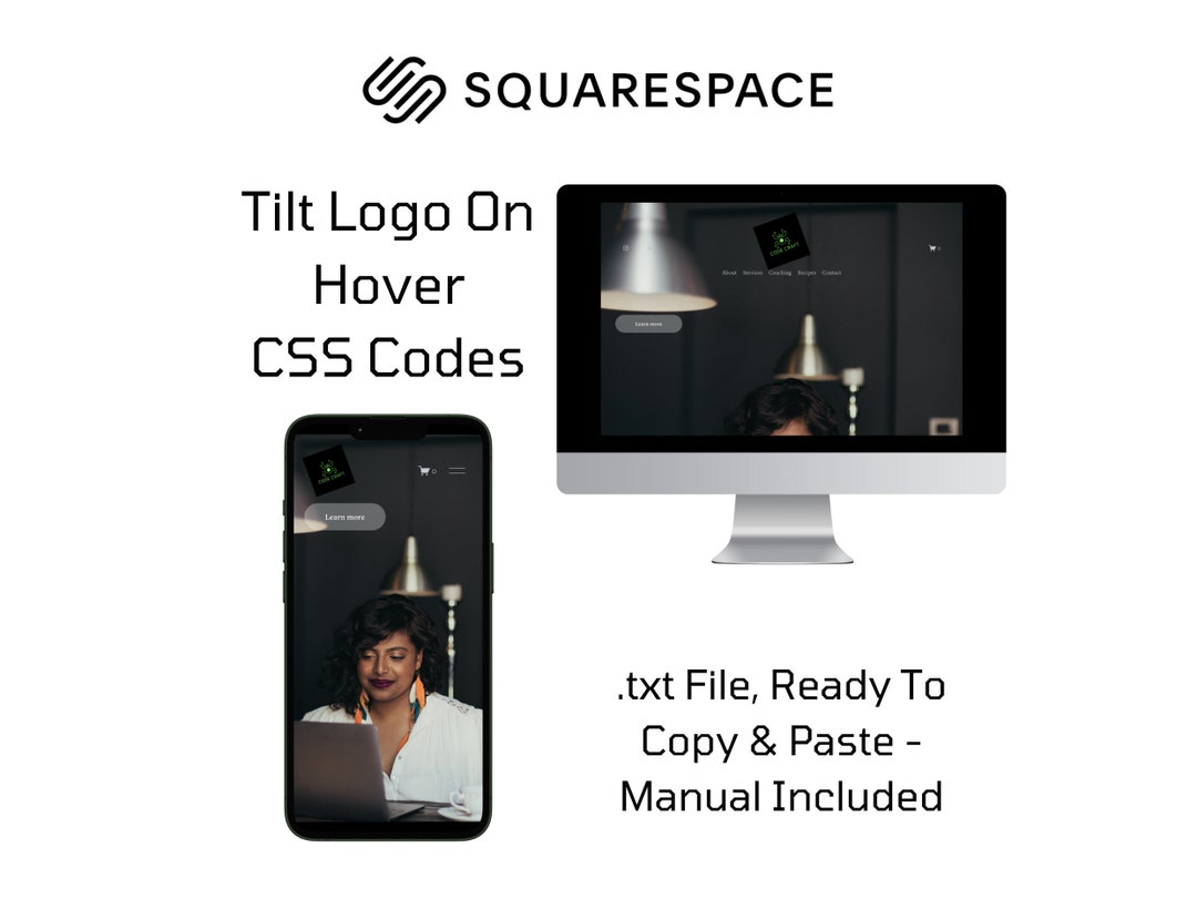 Squarespace | CSS | Tilt Logo on Hover | Website | Design | Template | Embeddable | Custom ...