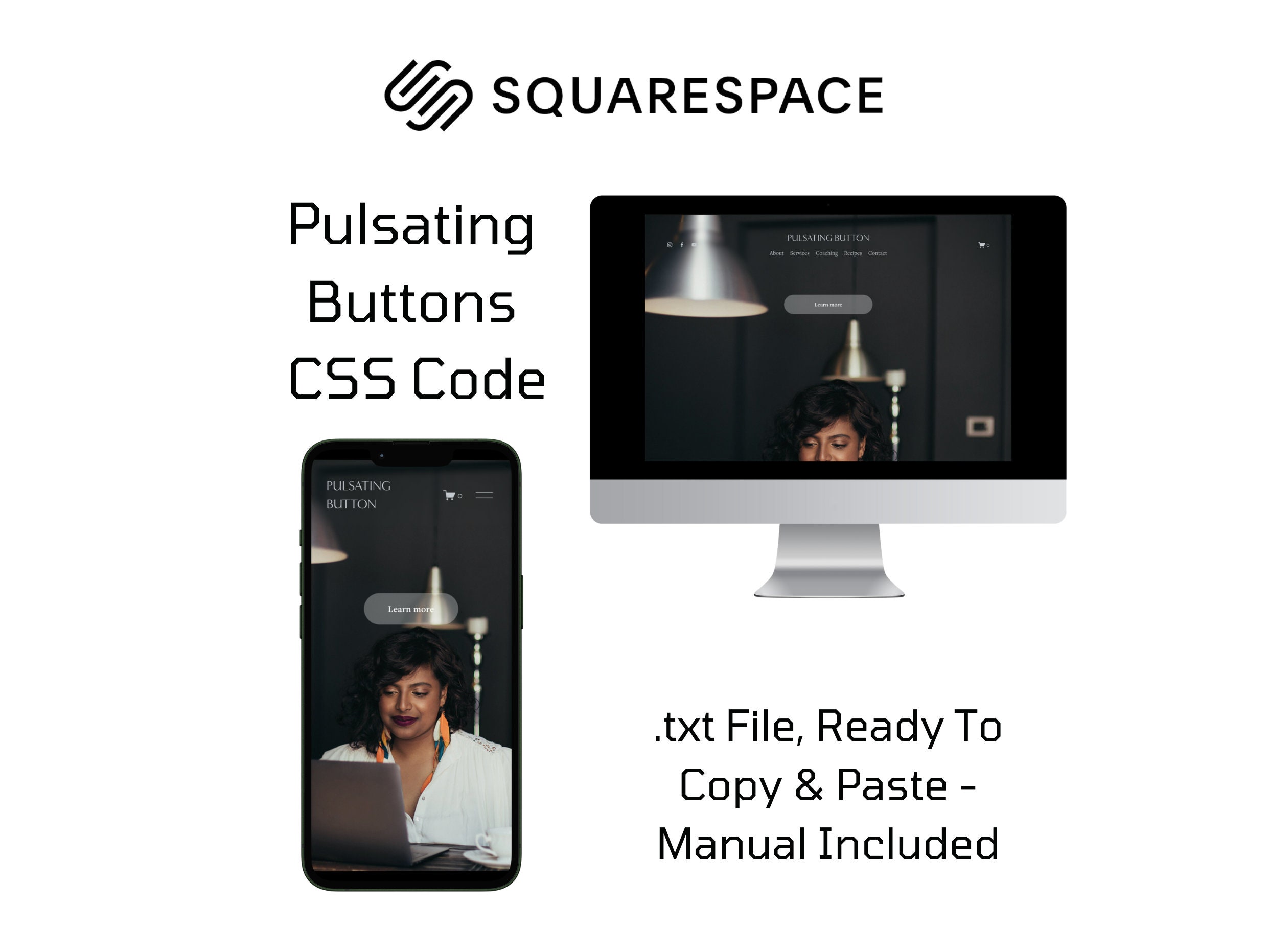Squarespace | CSS | Pulsating Buttons | Website | Design | Template | Embeddable | Custom ...