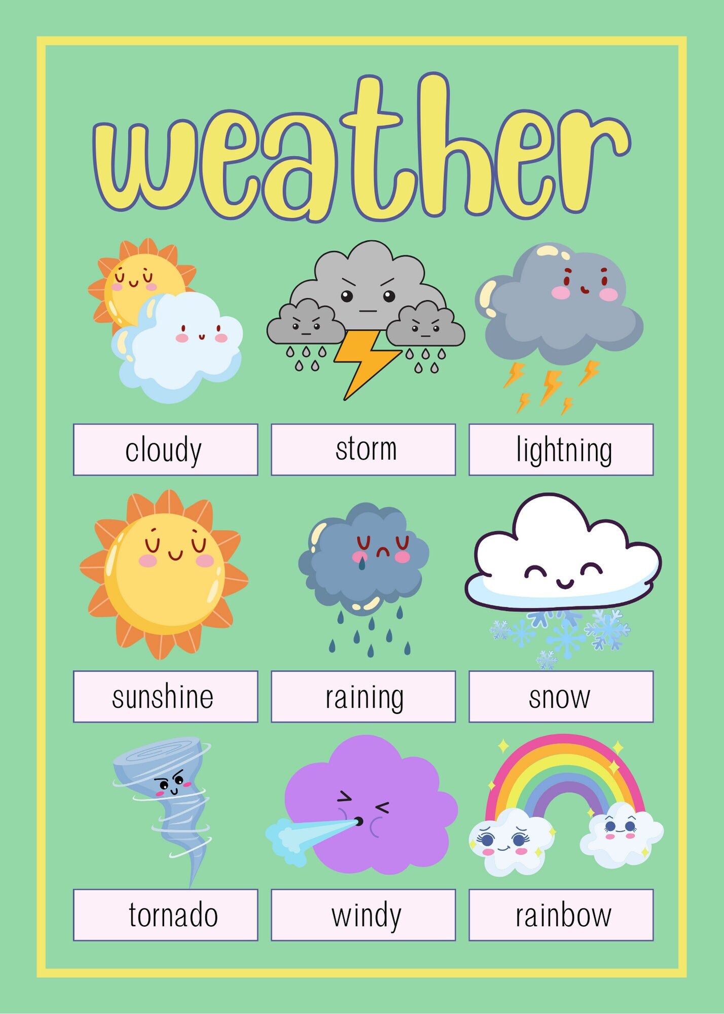 Early Learning Weather Chart - Etsy