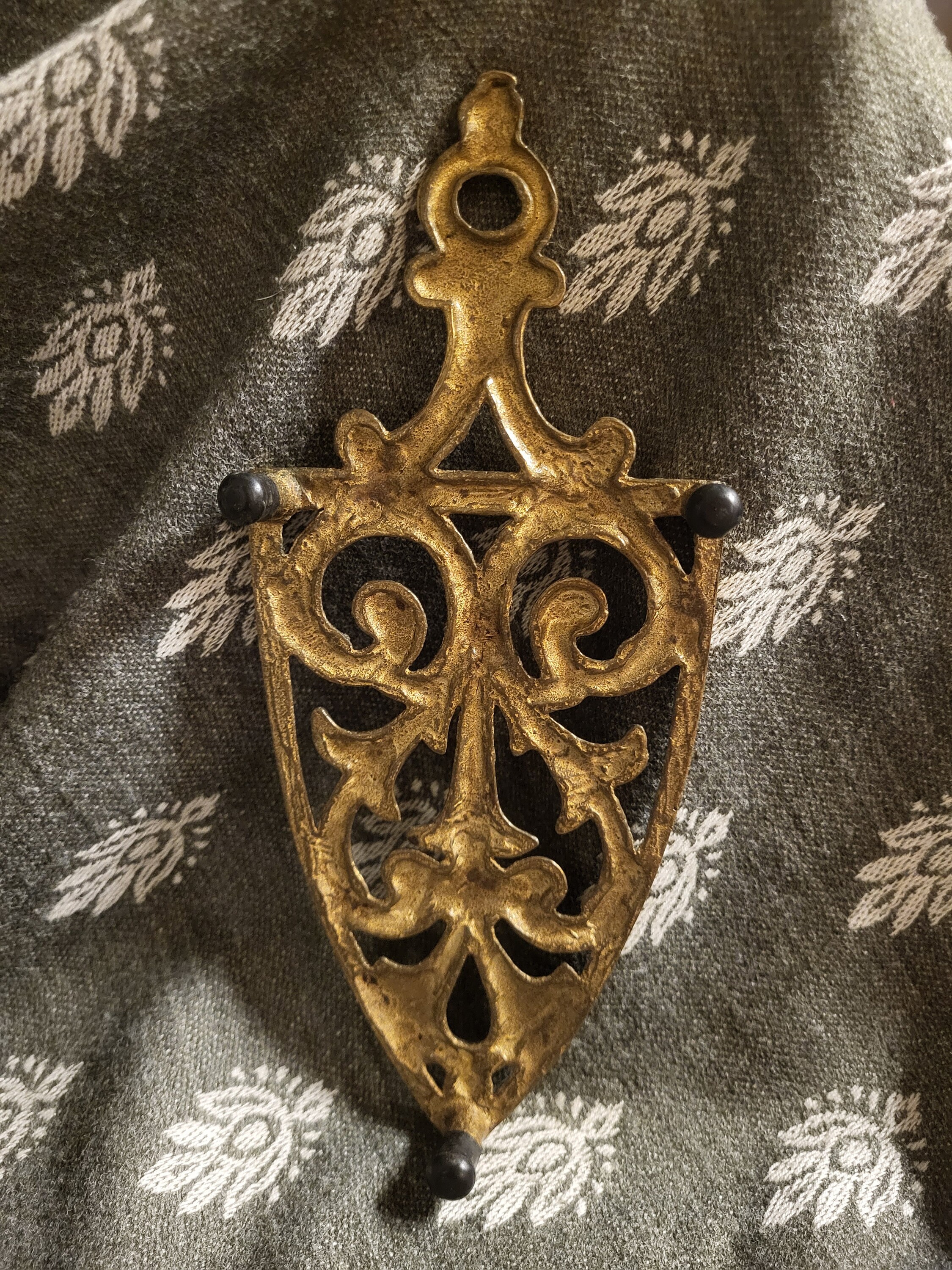 Vintage Brass Trivet Scroll Pattern - Etsy