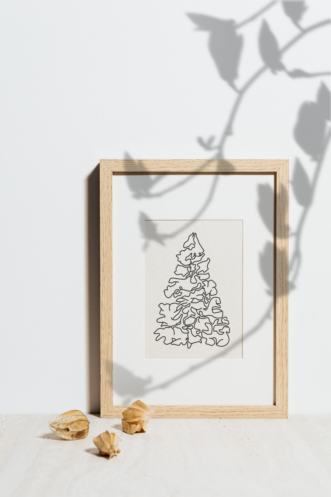 Cedar Tree Simple Line Art , Cedar Tree Print, Botanical Line Art Print ...