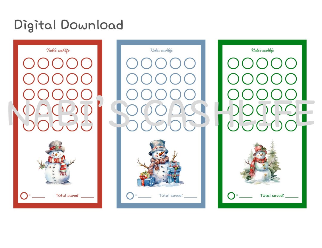 Snowman Mini Savings Challenge | Printable PDF - Etsy