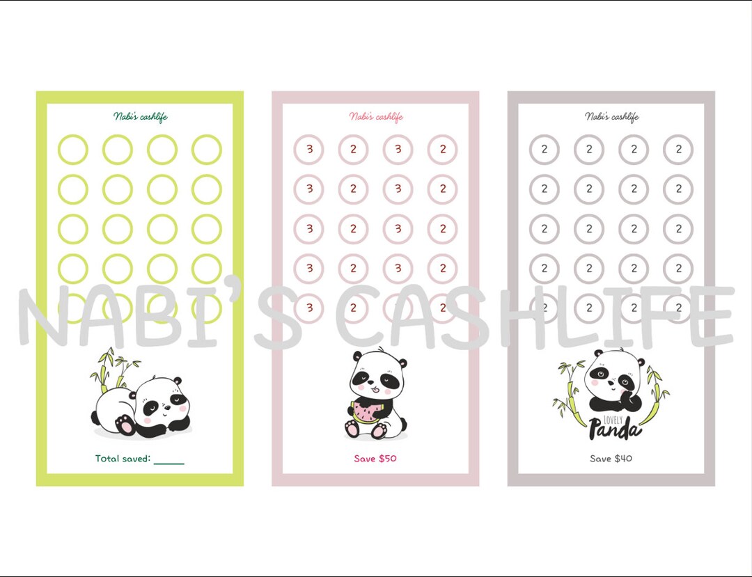 Panda Mini Monday | Savings Challenge | Low Income | Printable PDF - Etsy