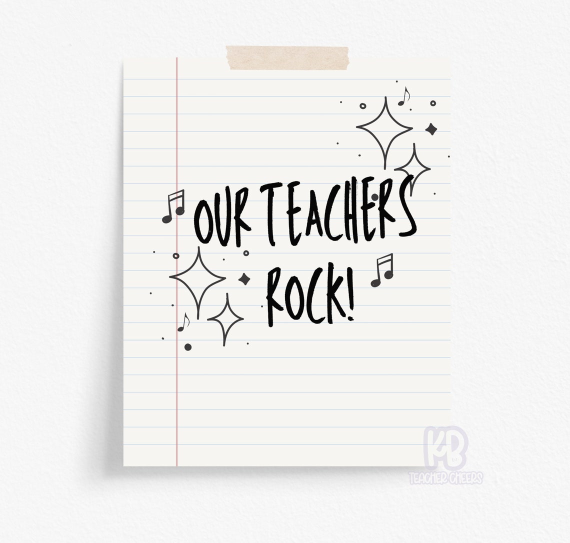 Our Teachers Rock Teacher Appreciation Printable Sign - Instant ...