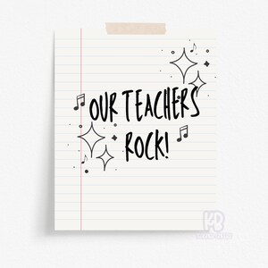 Our Teachers Rock Teacher Appreciation Printable Sign - Instant ...