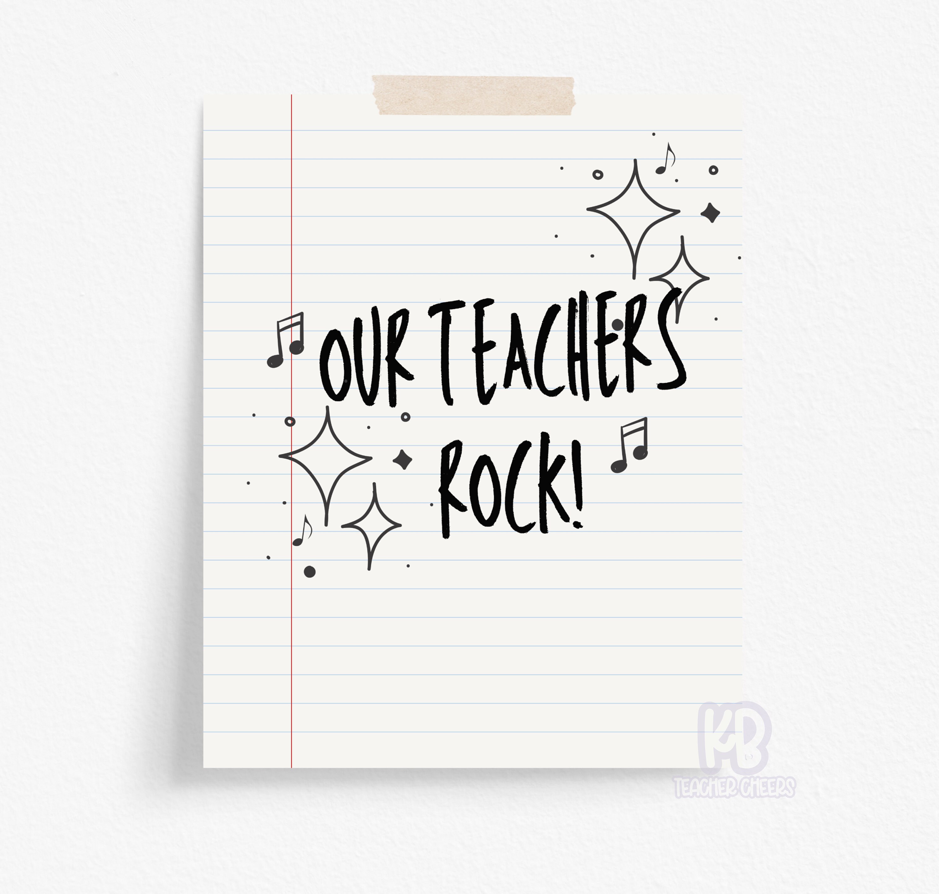 Our Teachers Rock Teacher Appreciation Printable Sign - Instant ...