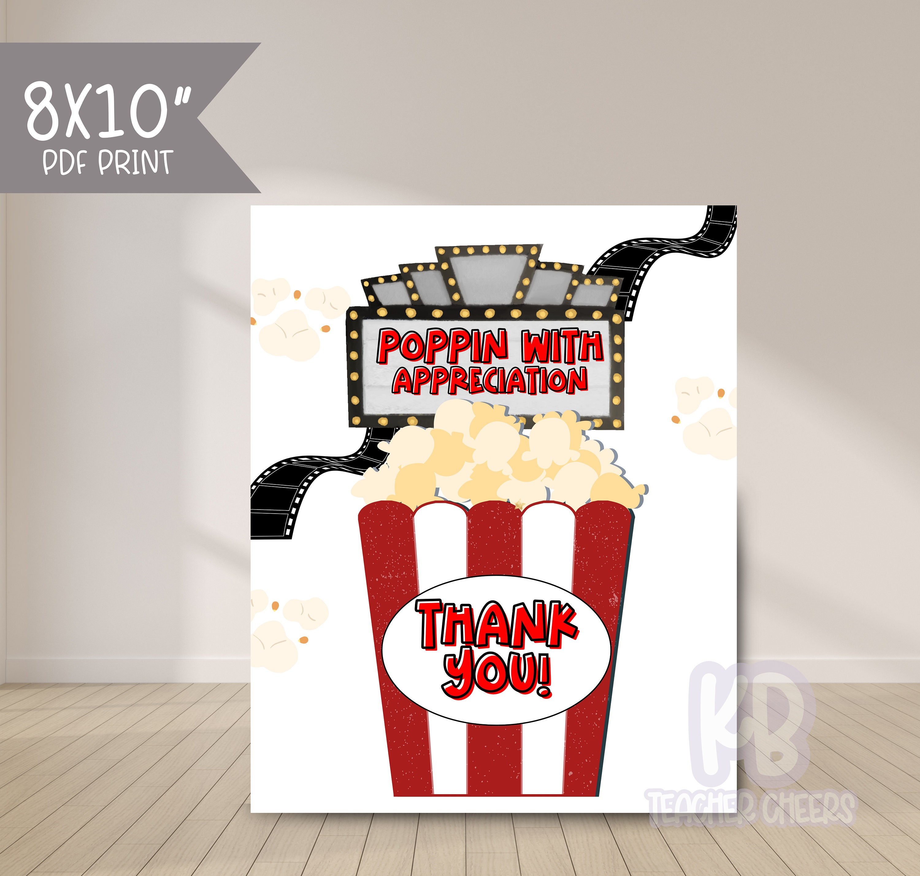 Popcorn Teacher Appreciation Printable Sign - Instant Download - Gift ...