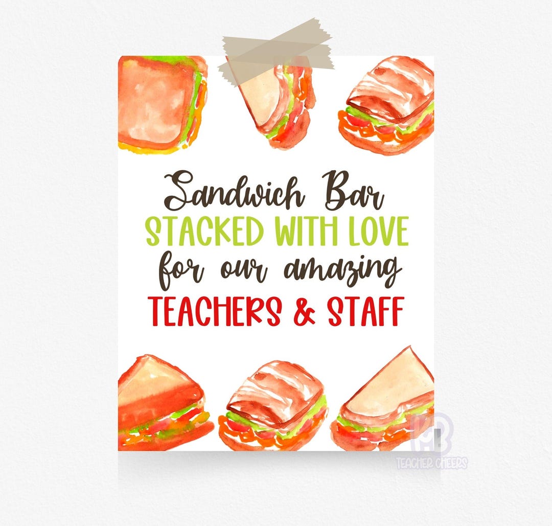Teacher Appreciation Sandwich Board Sign | Lunch Thank You Teachers ...