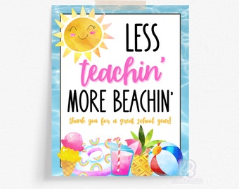 Summer Teacher Appreciation Sign Easy Teacher, Staff, Educator ...