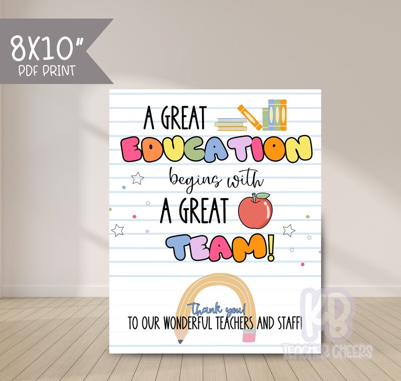 Educator Appreciation Printable Sign - Instant Download - Gift for ...