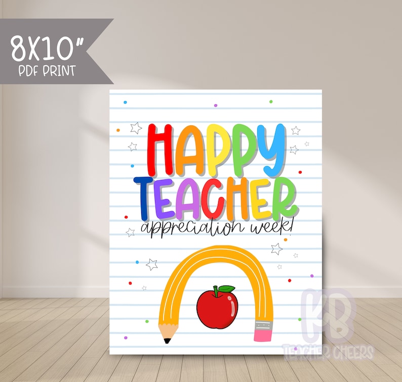 Teacher Appreciation Week Printable Sign - Instant Download - Gift for ...
